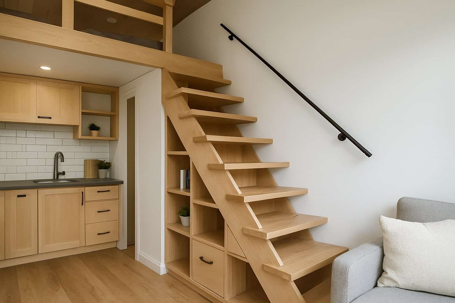 Space Saving Tiny House Loft Stairs: Smart Designs, Safety Tips ...
